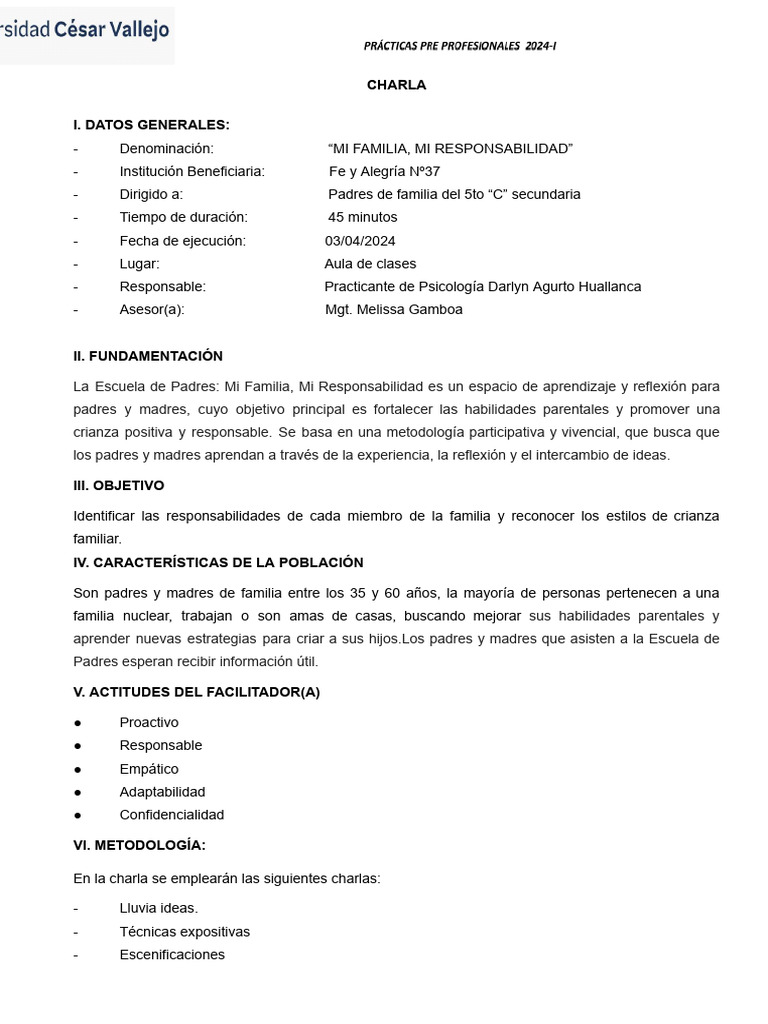 2 Esquema de Charla Charla | PDF