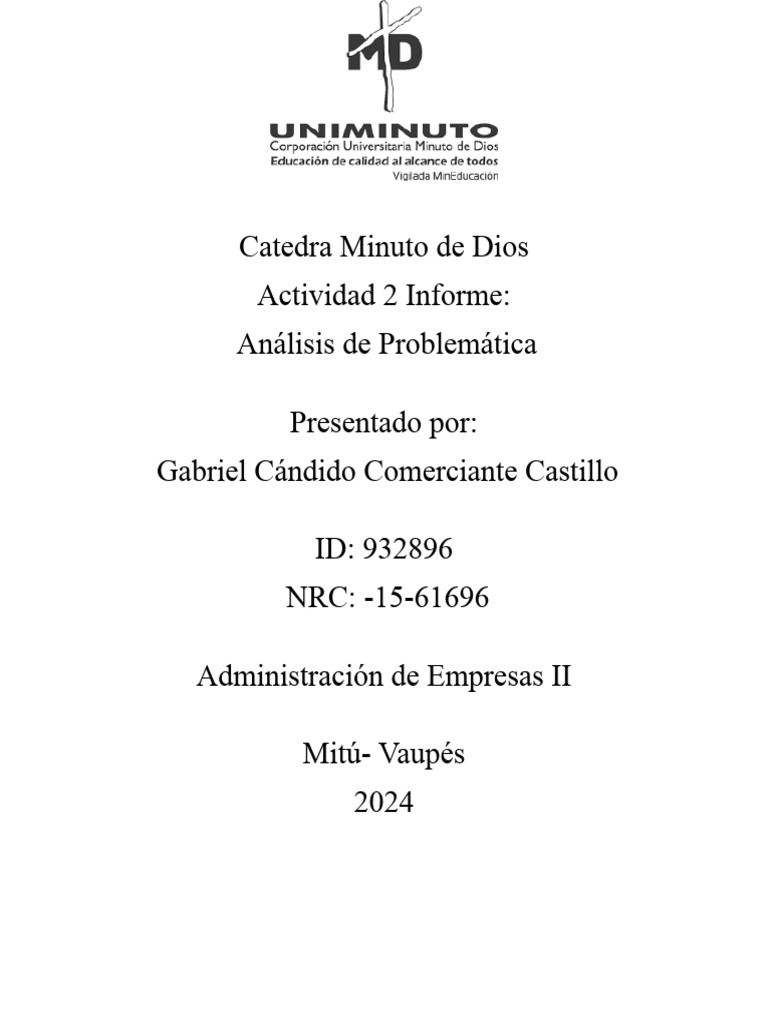 Catedra Minuto de Dios Actividad 2 | PDF