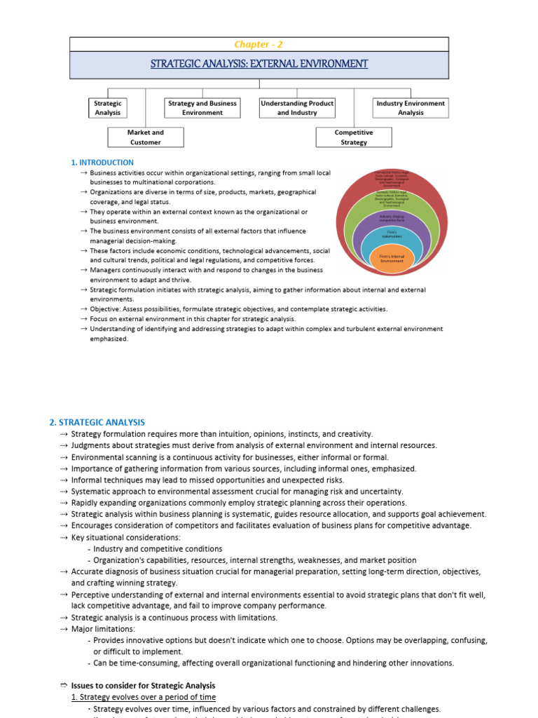 Ch-2 Strategic Analysis - External Environment | PDF | Strategic Management | Competitive Advantage