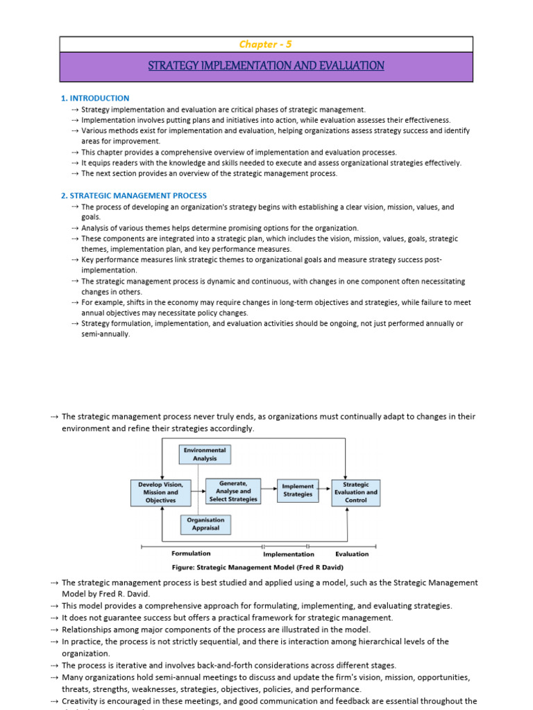 Ch 5 Strategy Implentation Evaluation Pdf Strategic Management