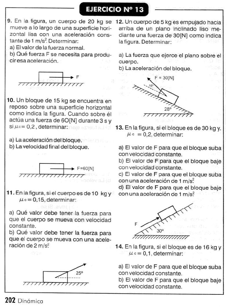 Ejercicios de Dinámica | PDF