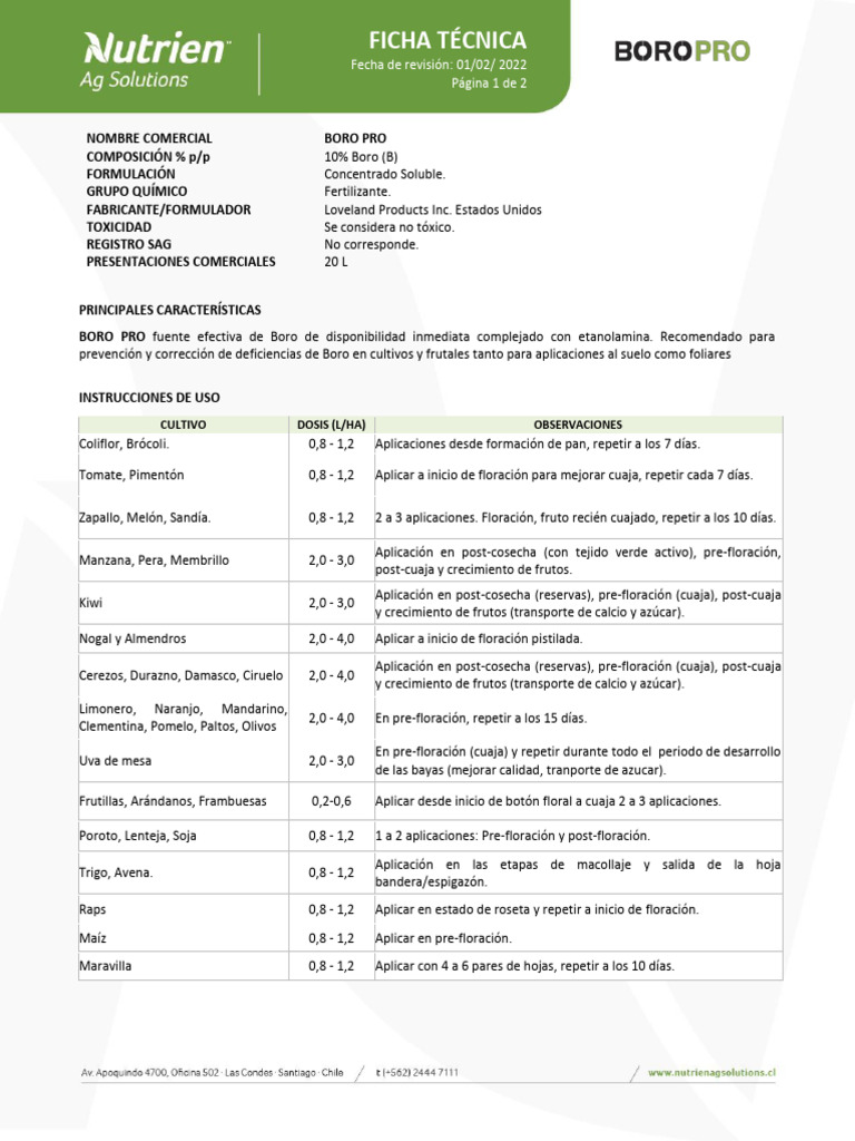 Boro Pro | PDF | Hogar, jardinería y bricolaje | Ciencia y matemáticas
