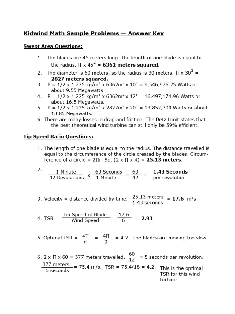 Answer-Key-to-Kid-Wind-Lesson-Plans-PDF | PDF | Physical Quantities | Metrology