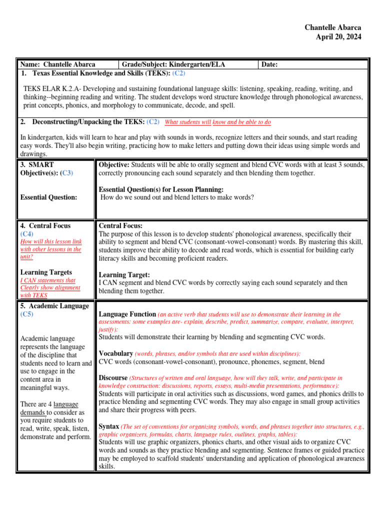 Lesson Plan Pdf Phonics Human Communication