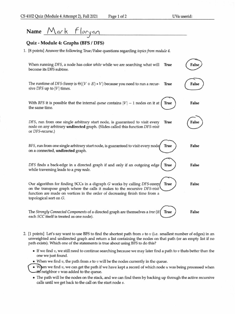 Quiz Soln 4 5 A2 | PDF