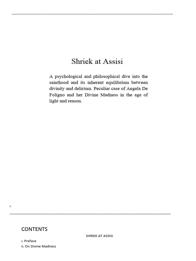 Shriek at Assisi Essay | PDF | Soul | God