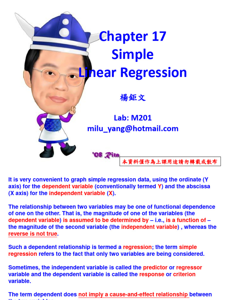 Biostat_Ch17(1) | PDF | Dependent And Independent Variables | Linear Regression