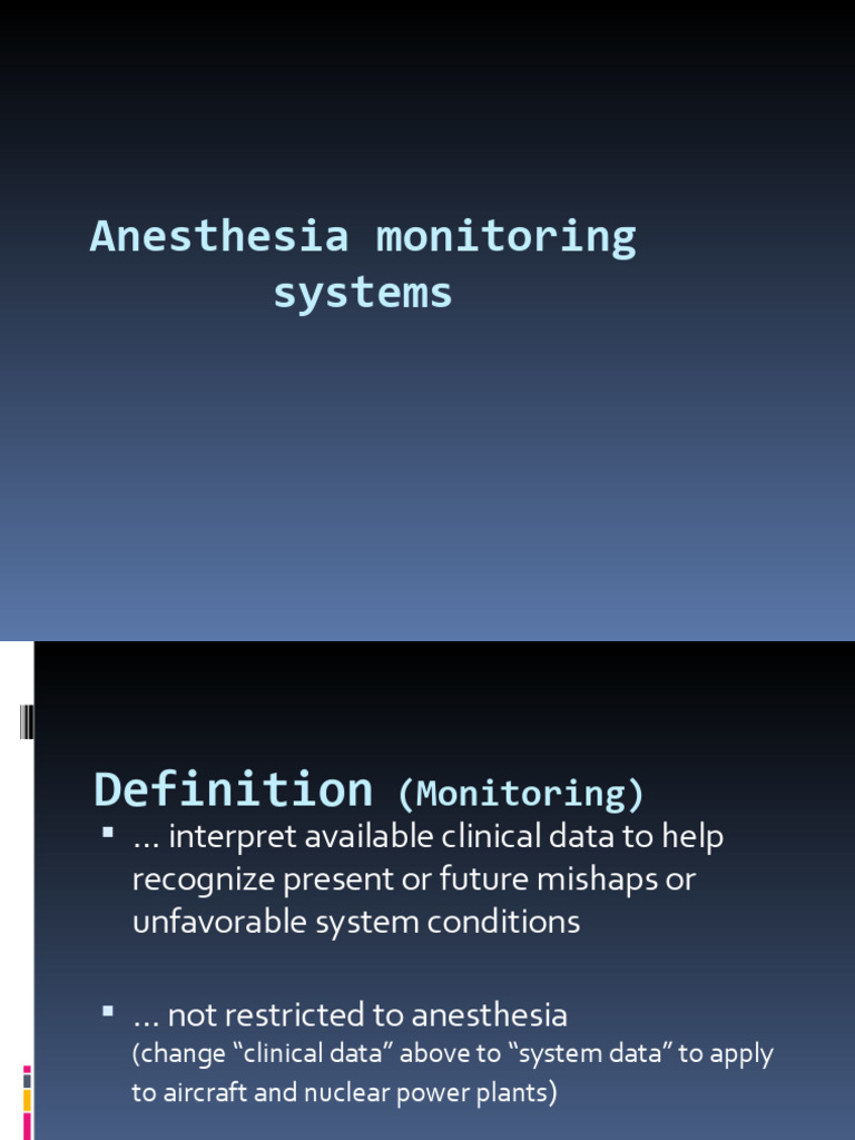 Anesthesia Monitoring Systems 1 | PDF | Anesthesia | Monitoring (Medicine)