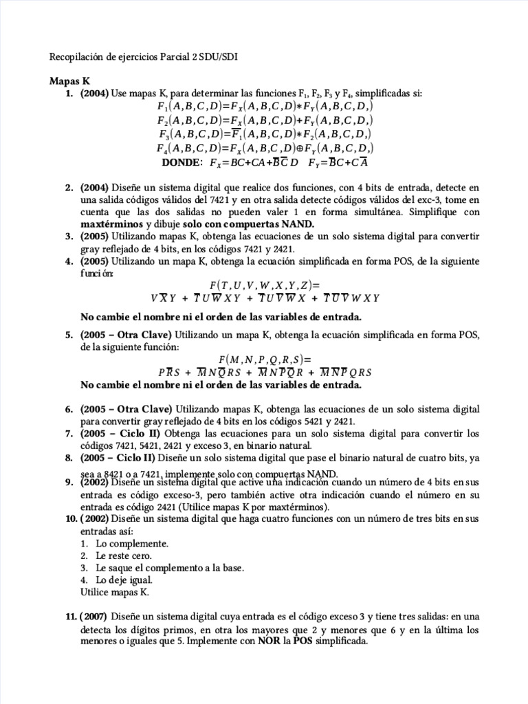 Ejercicios parcial 2 | PDF