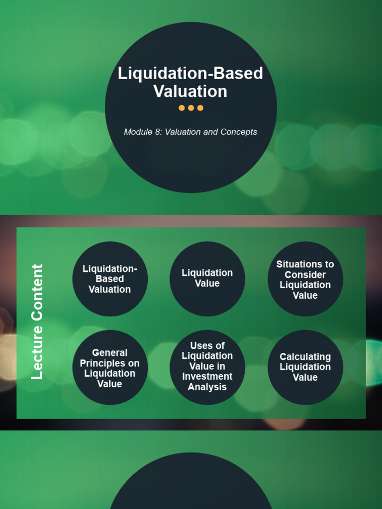 Module 8 Liquidation Based Valuation | Download Free PDF | Valuation (Finance) | Book Value
