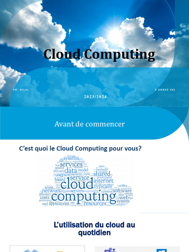 Cloud Computing 3A ESI 2024 | PDF | Cloud computing | Virtualisation