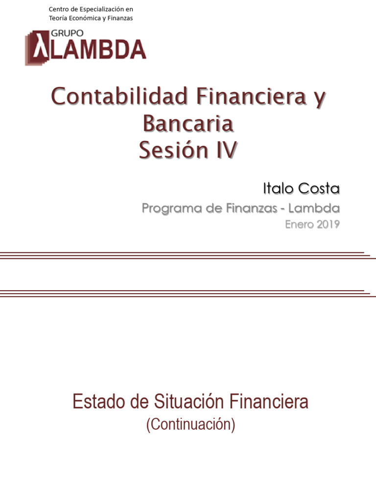 Sesión IV - Cont. Financiera y Bancaria | PDF | Bancos | Contabilidad