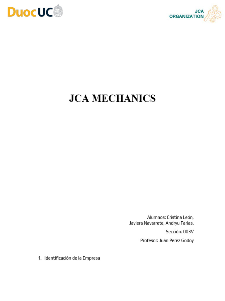 Jca Mechanics | PDF | Business | Calidad (comercial)