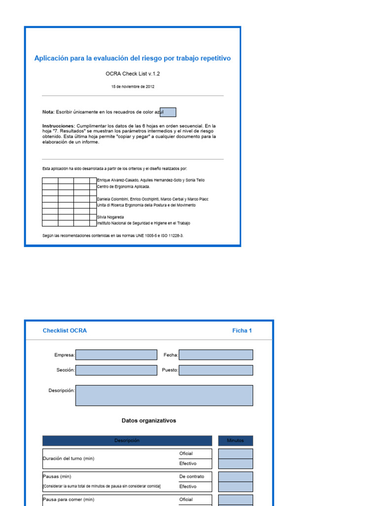 OCRA Check List - Clase | PDF | Mano | Codo