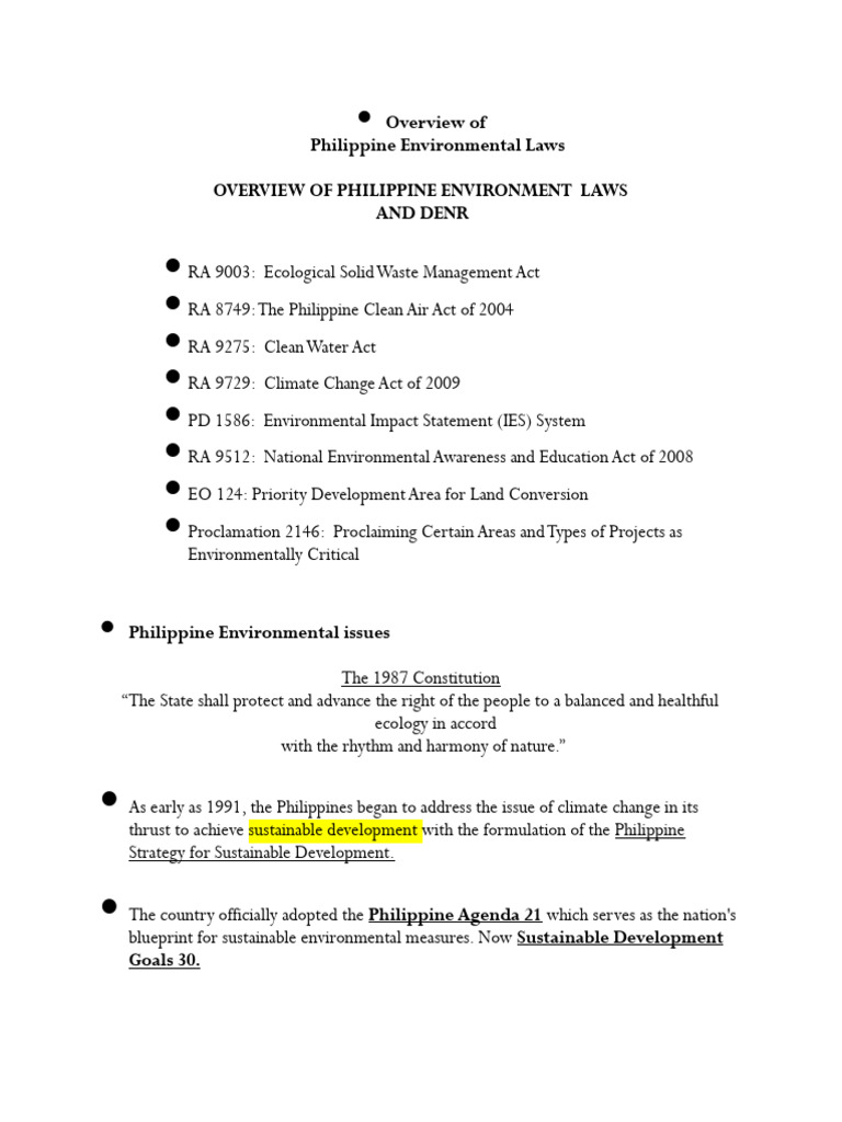 Philippine Environmental Laws | PDF | Municipal Solid Waste ...