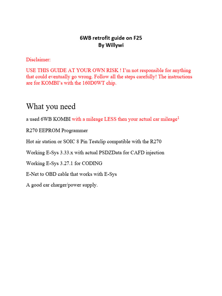 F25 6WB Retrofit and Coding Guide | PDF | Computing | Software