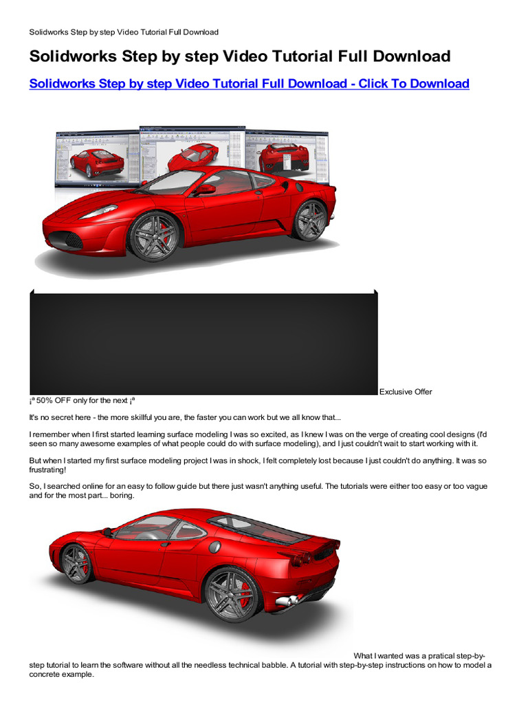 Solidworks Step by Step Video Tutorial Full Download-Html | PDF | Dvd ...