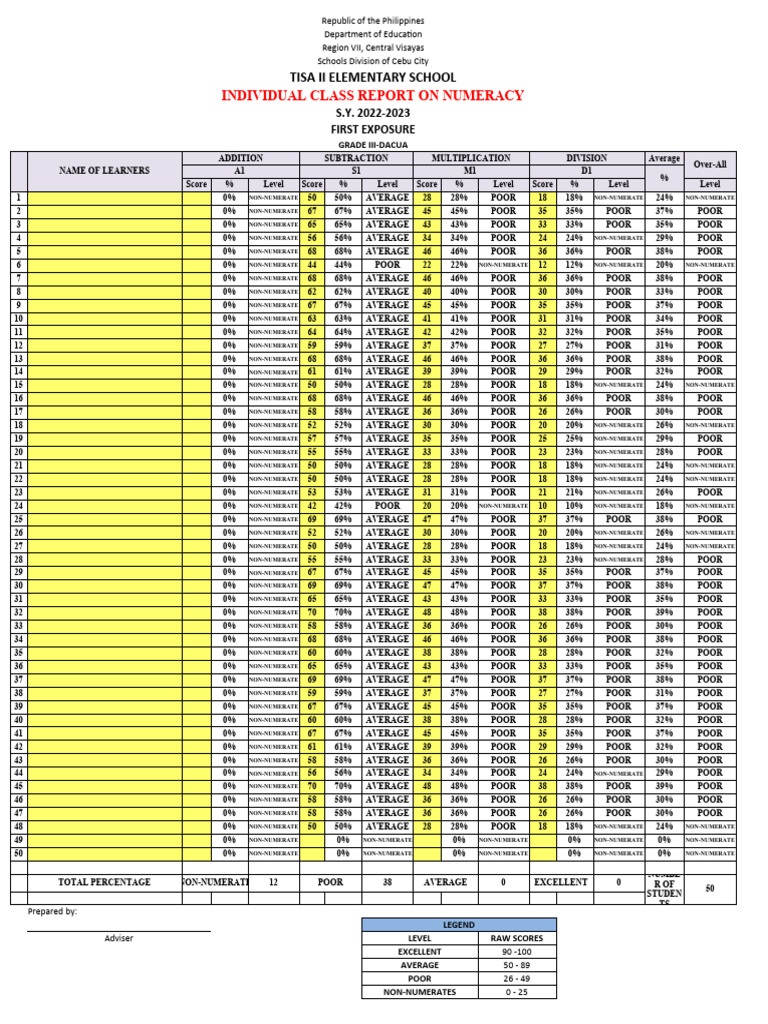 SCHOOL-BASED-NUMERACY-REPORT-BLANK | PDF | Learning