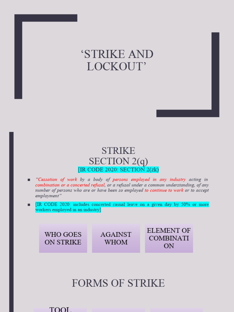 Strike and Lockkout | PDF | Strike Action | Lockout (Industry)