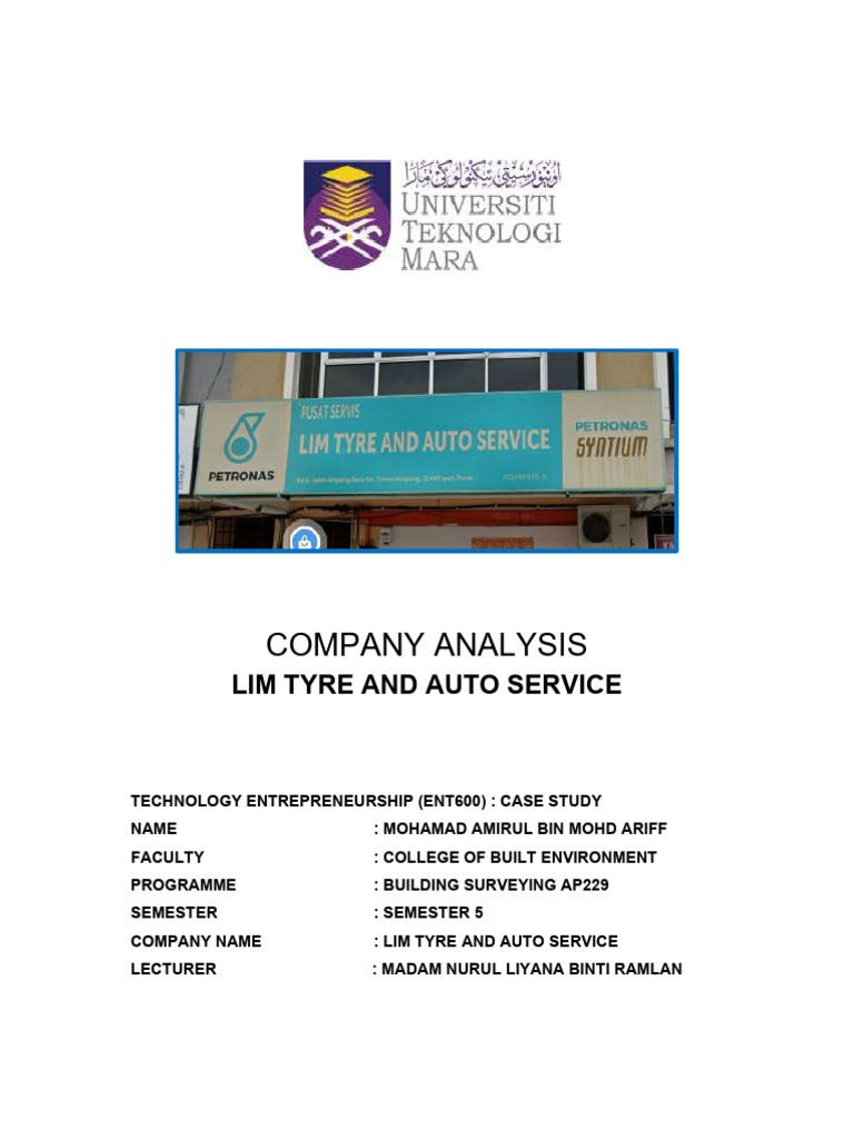 Example - Case Study ENT 600 | Download Free PDF | Car | Swot Analysis