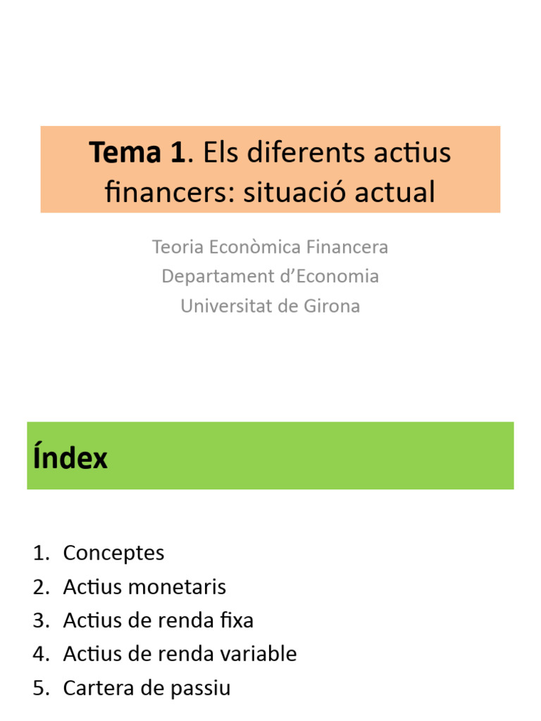 Els Actius Financers | PDF