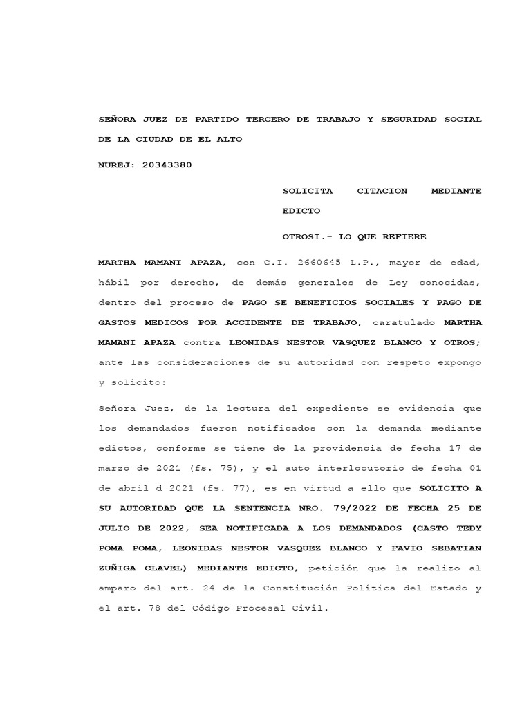 Citacion Mediante Edicto | PDF | Gobierno | Justicia