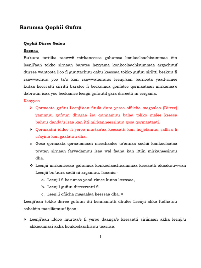 Qophii Dirree Gufuu | PDF