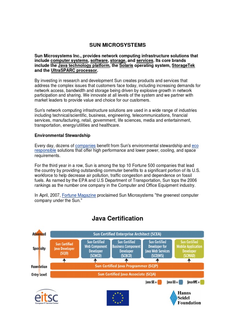 Sun Microsystems: Java Certification | PDF | Professional Certification ...
