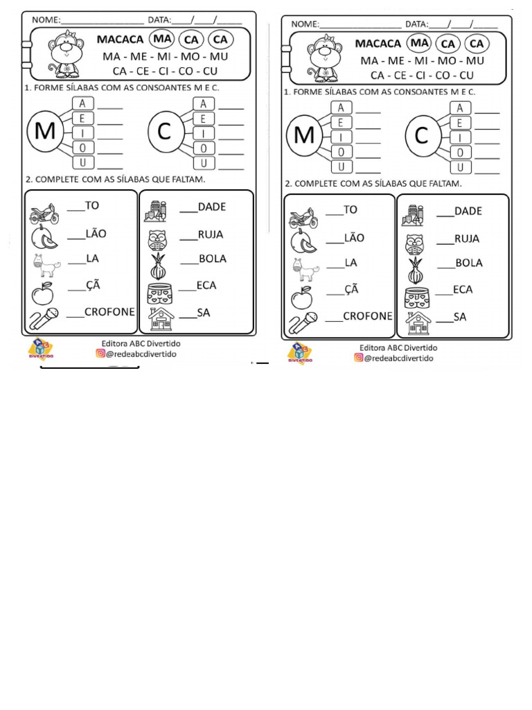 Atividades Parlenda Macaca Sofia (1) | PDF