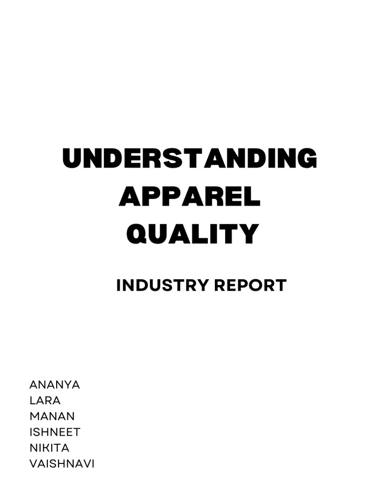 UNDERSTANDING APPAREL QUALITY | PDF | Textiles | Sewing