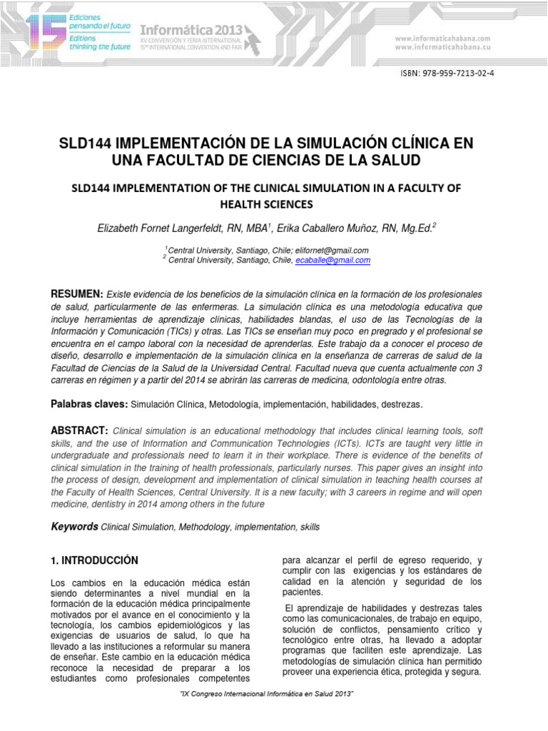 Implementación de Simulación Clínica en Salud | PDF | Enseñando | Plan ...