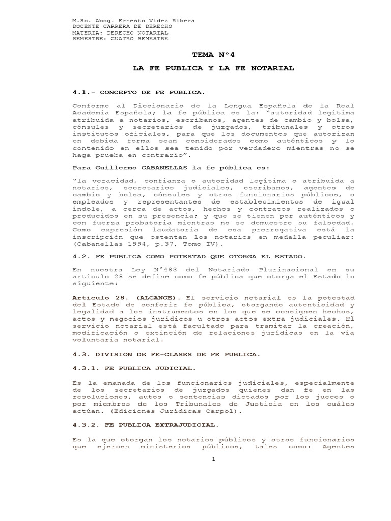 La Fe Pública y Notarial en Derecho | PDF | Justicia | Crimen y violencia