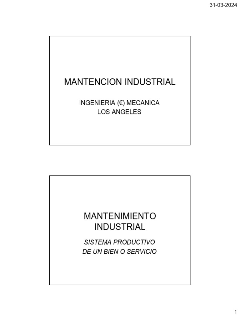PPT1 Tecnicas de Mantenimiento Industrial 2024-1 | PDF | Temperatura | Sensor