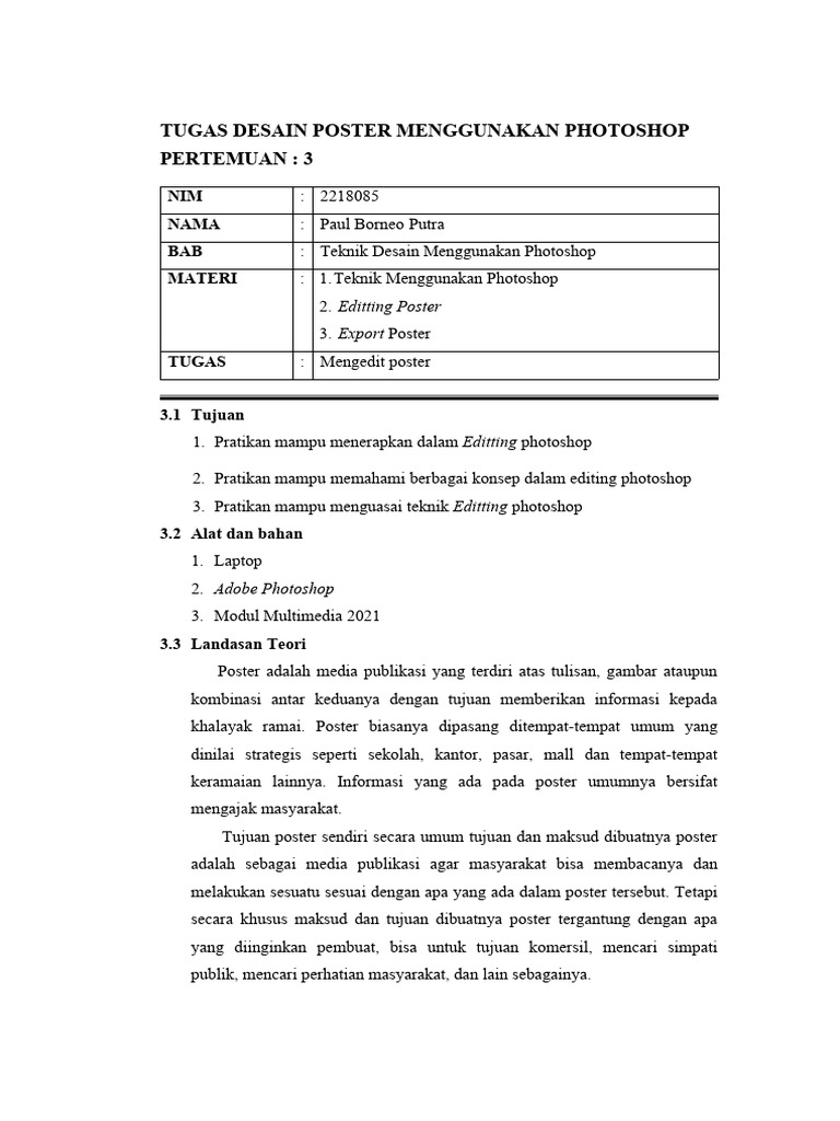 Pembuatan Poster Menggunakan Photoshop | PDF | Ilmu Sosial