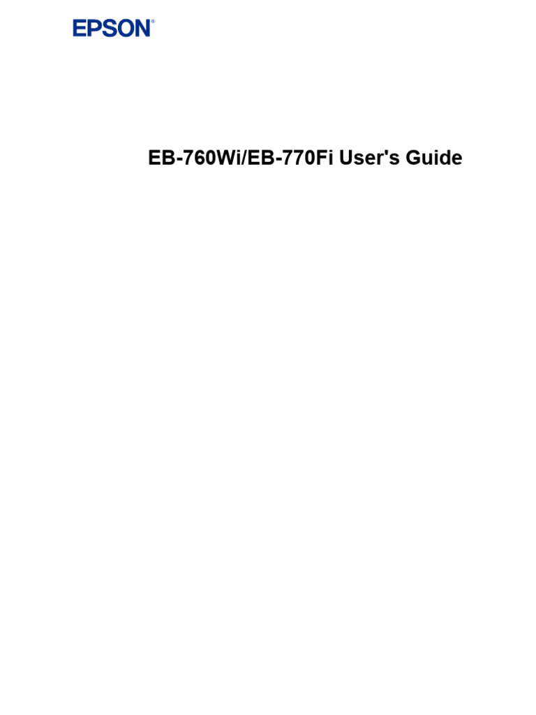 Epson EB760 User Guide | PDF | Computer Network | Wireless Lan