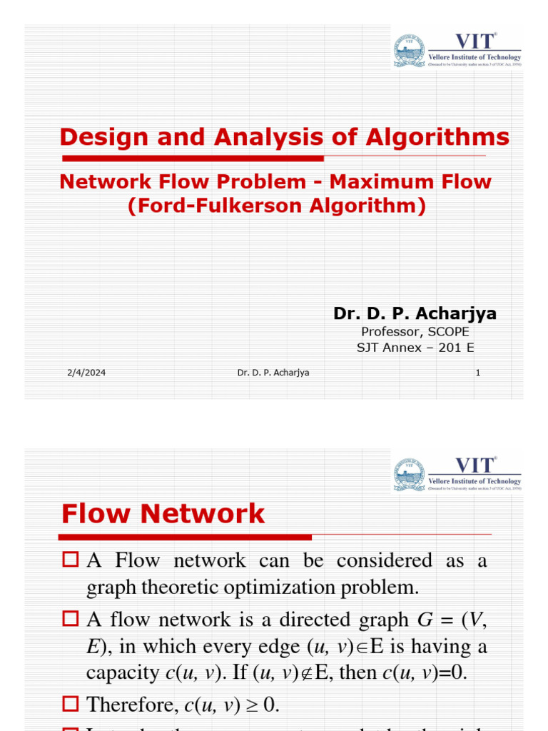 22 Network Flow | PDF | Operations Research | Computational Problems