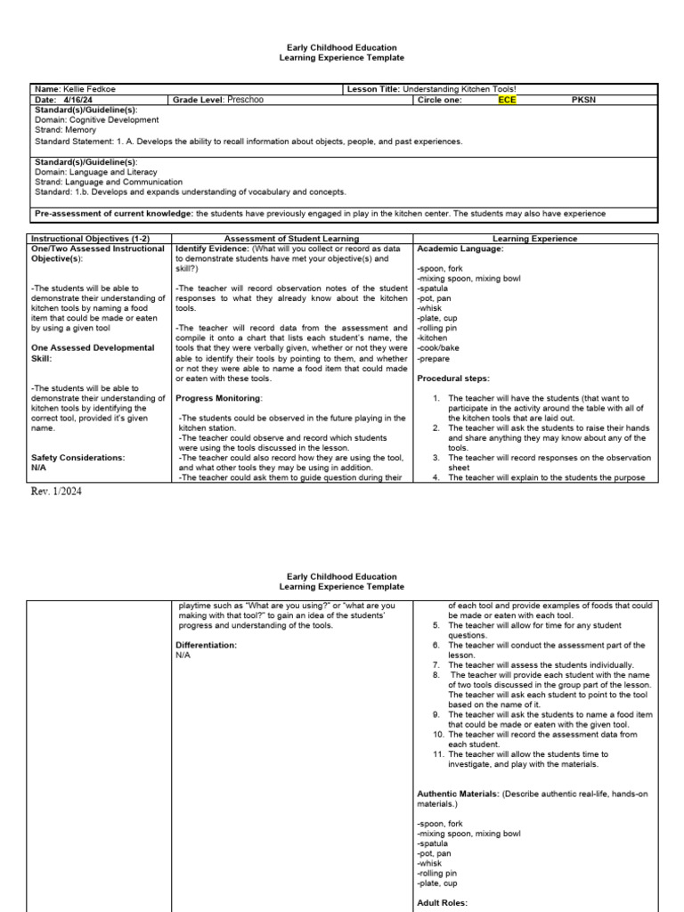 Edt 313 - Lesson Plan-Kellie Fedkoe | PDF | Teachers | Learning