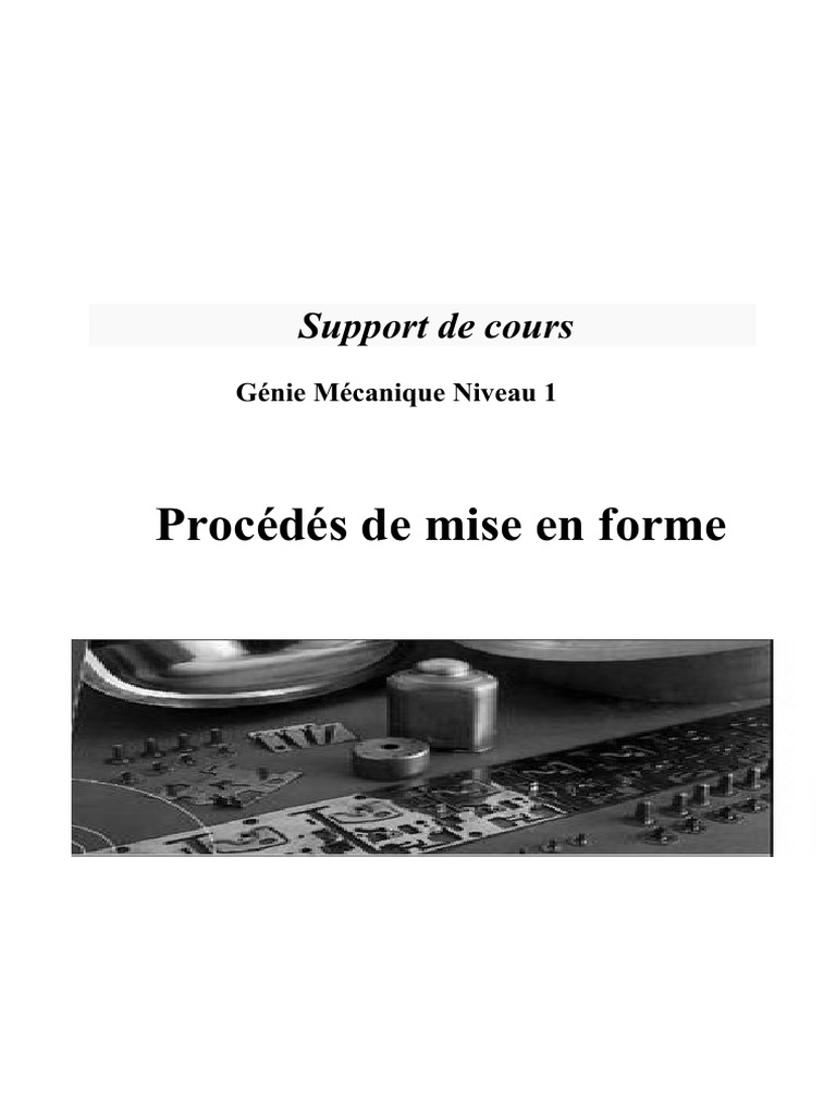 Cours Procedes Mise Forme-Chap1-3 - Etudiantbn | PDF