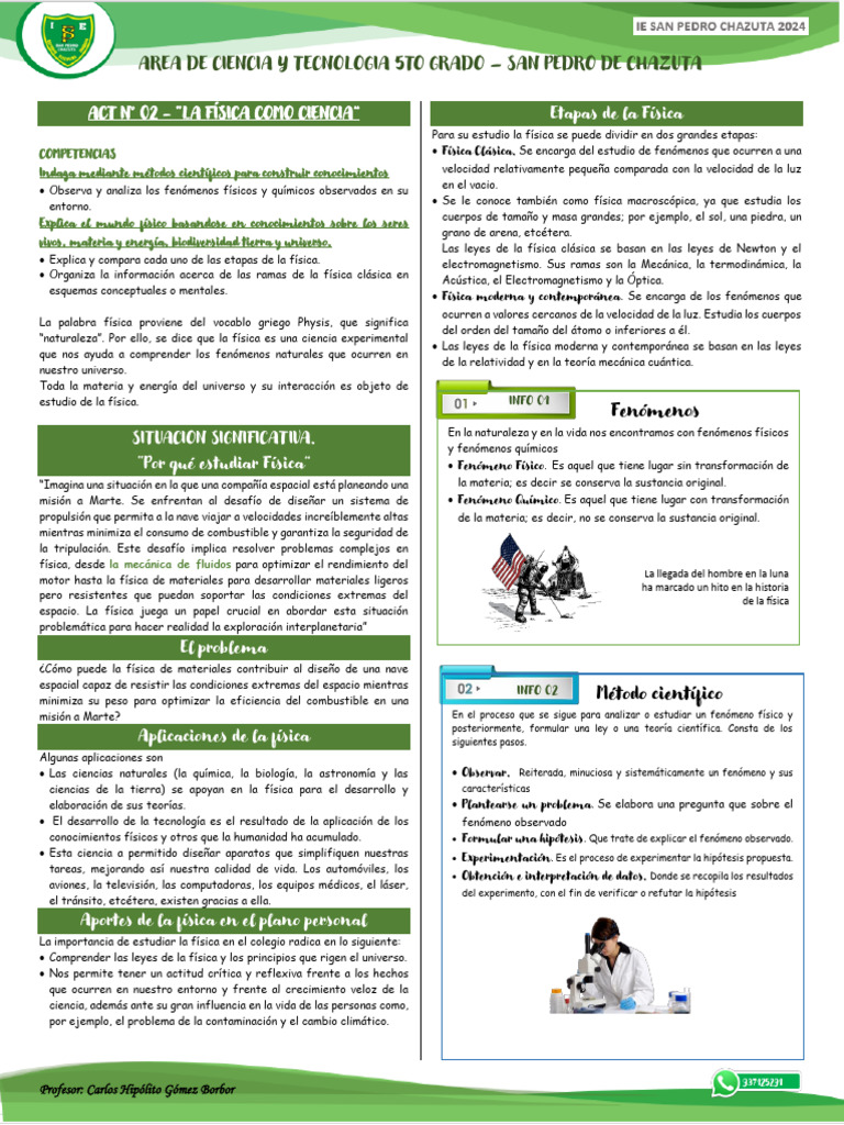 Actividad N02-La Fisica Como Ciencia | PDF | Física | Science