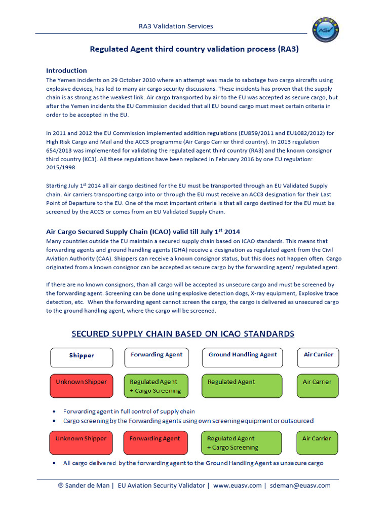 RA3 Validation Process Overview | PDF | Cargo | Airport Security