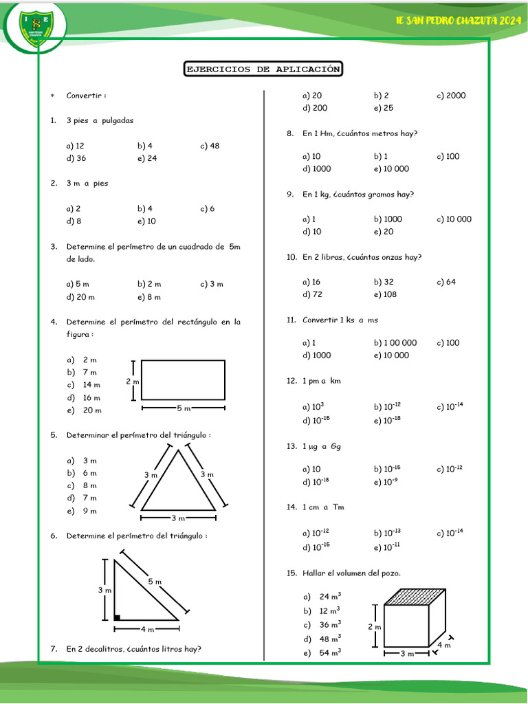 Practica Magnitudes y Conversion de Unidades | PDF | Unidades de medida
