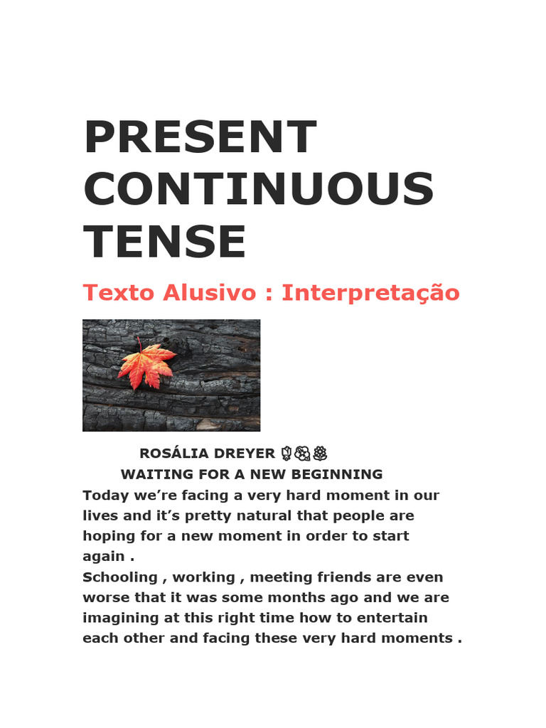 Texto Present Continuos | PDF