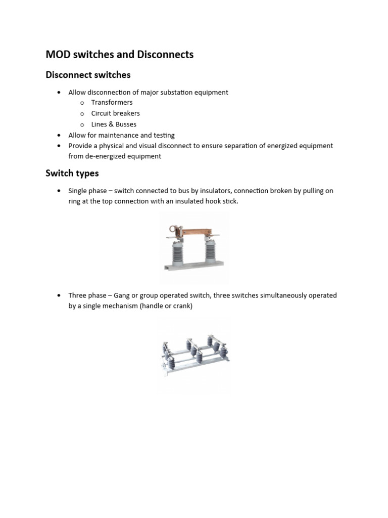 Switches &MODs | Download Free PDF | Switch | Electrical Substation