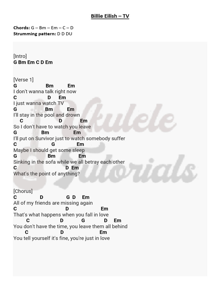 Billie Eilish - TV | PDF | Song Structure | Songs