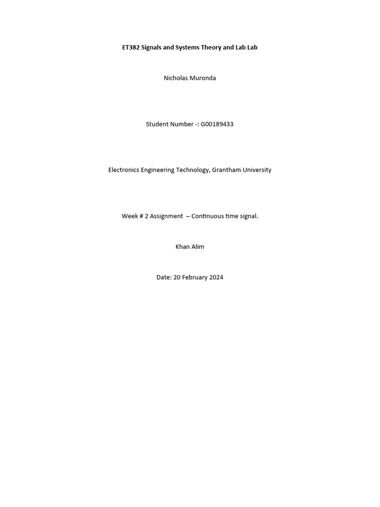 ET372 Instrumentation Measurement Lab Assignment | PDF | Telecommunications Engineering ...