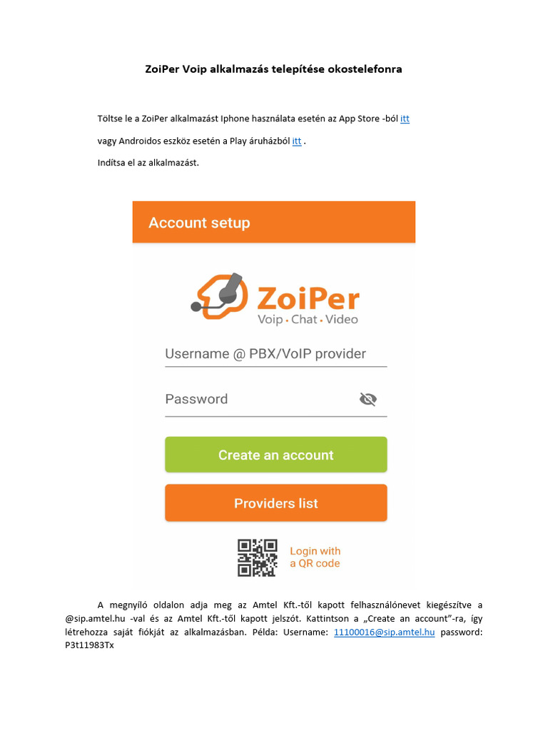 ZoiPer Beállítása VoIP Telefon Használatához | PDF