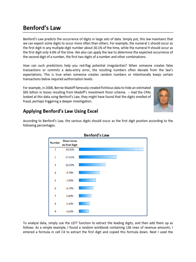 Excel - Benfords Law | PDF
