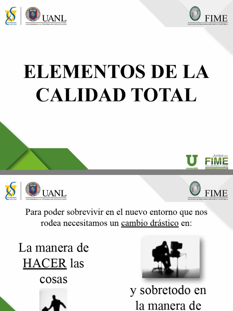 Elementos Calidad Total .Pptx | PDF | Calidad (comercial) | Cliente