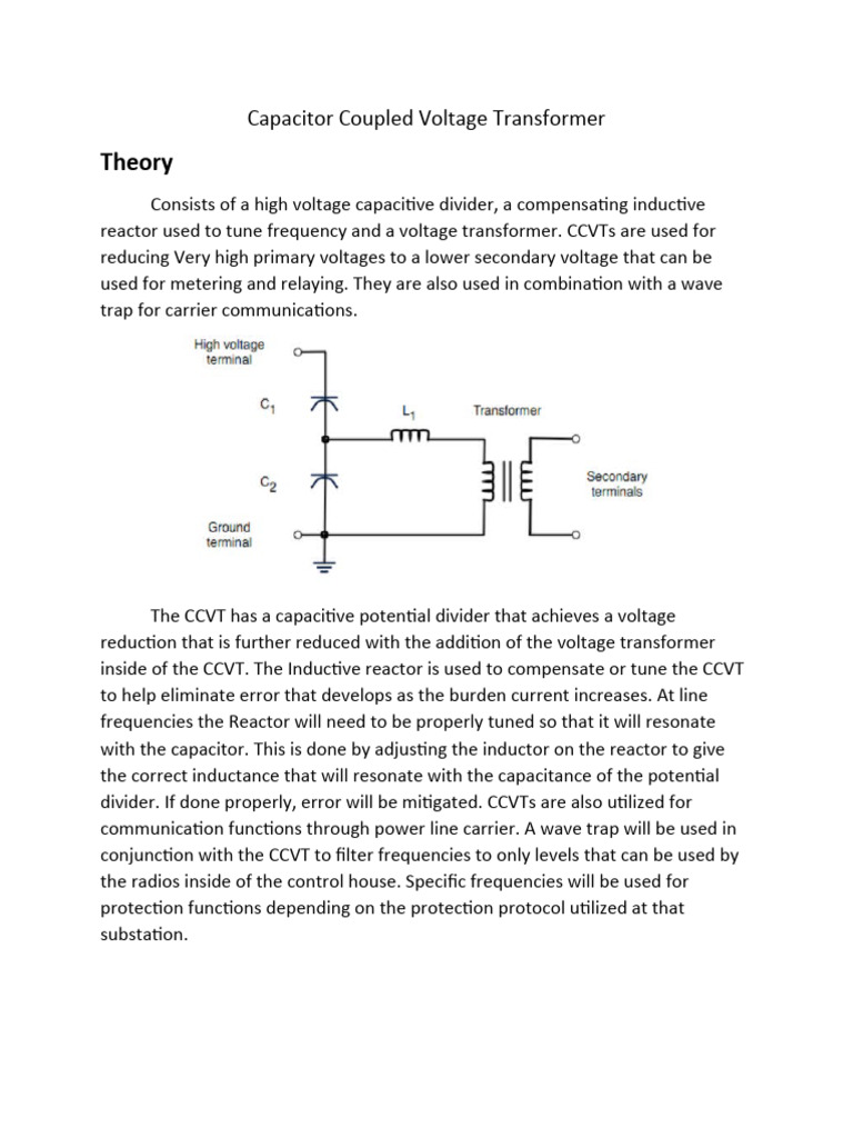 CCVT | PDF | Inductor | Transformer
