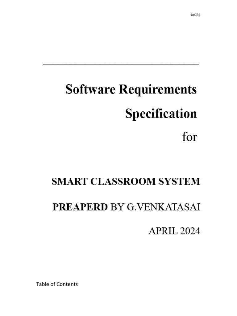 Class Room System SRS | PDF | Computer Network | User Interface
